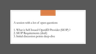 Self-issued OpenID Provider_OpenID Foundation Virtual Workshop | PPT