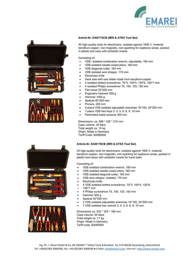 Non-Magnetic Tools - MRI Tool Kits - MRI Tool Sets - MRI Hand tools ...