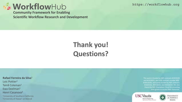 WorkflowHub: Community Framework for Enabling Scientific Workflow Research and Development | PPT