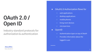 SFScon 2020 - Alex Lanz Martin Malfertheiner - OAuth2 OpenID | PPT