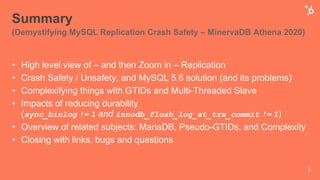 Demystifying MySQL Replication Crash Safety | PDF