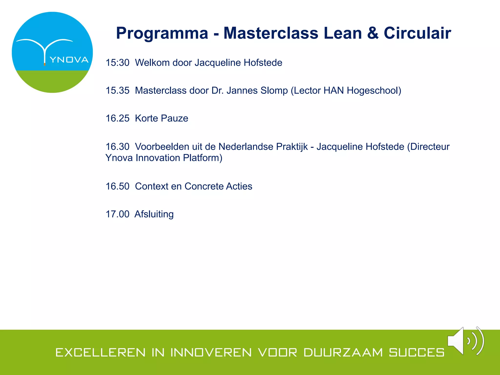 Masterclass De evolutie van Lean naar C-Lean (Jacqueline Hofstede) | PPT