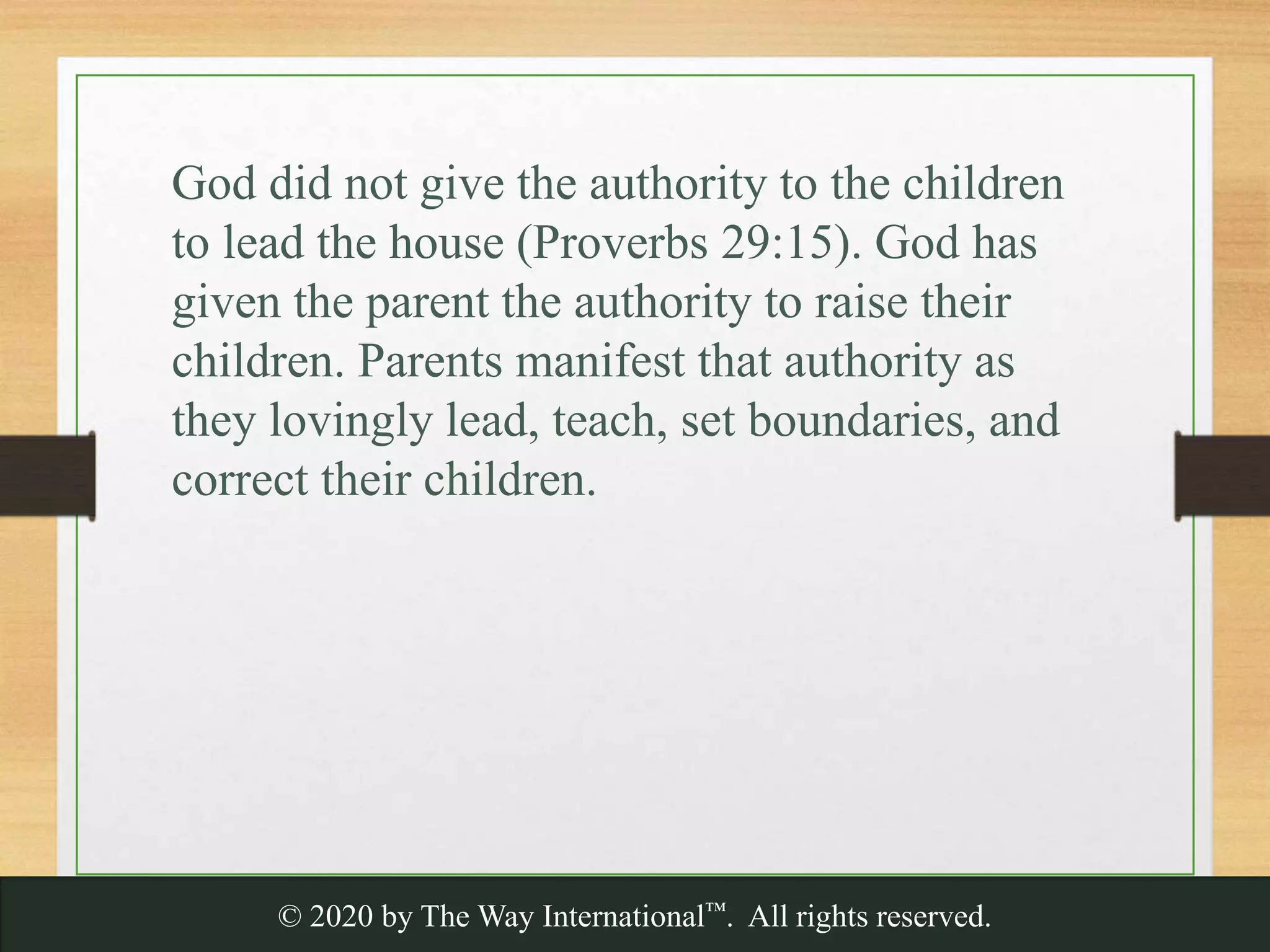 A Parent’s Authority in Child Raising | PPTX