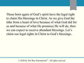 Our Legal Rights in Christ to God’s Blessings | PPTX | Christianity ...