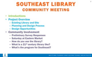 DC Public Library - Southeast Library Renovation | PPT