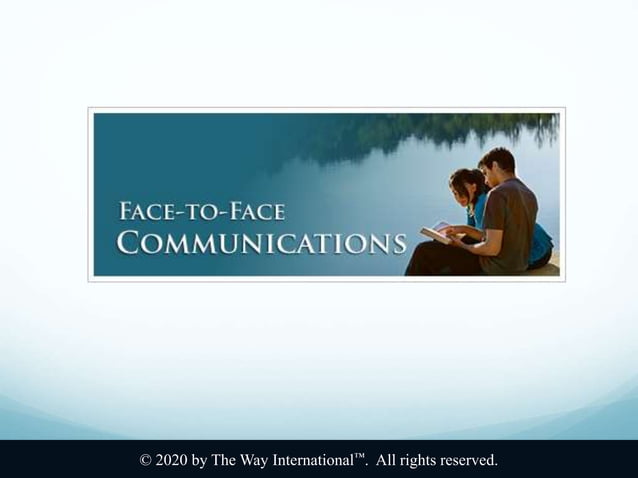 Face-to-Face Communications | PPT