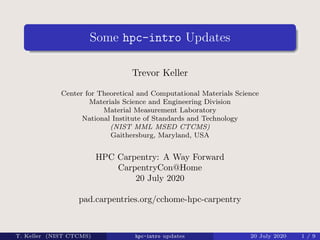 2020.07.20 hpc carpentry | PPT