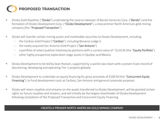 Osisko Development - Spin-out Transaction | PDF