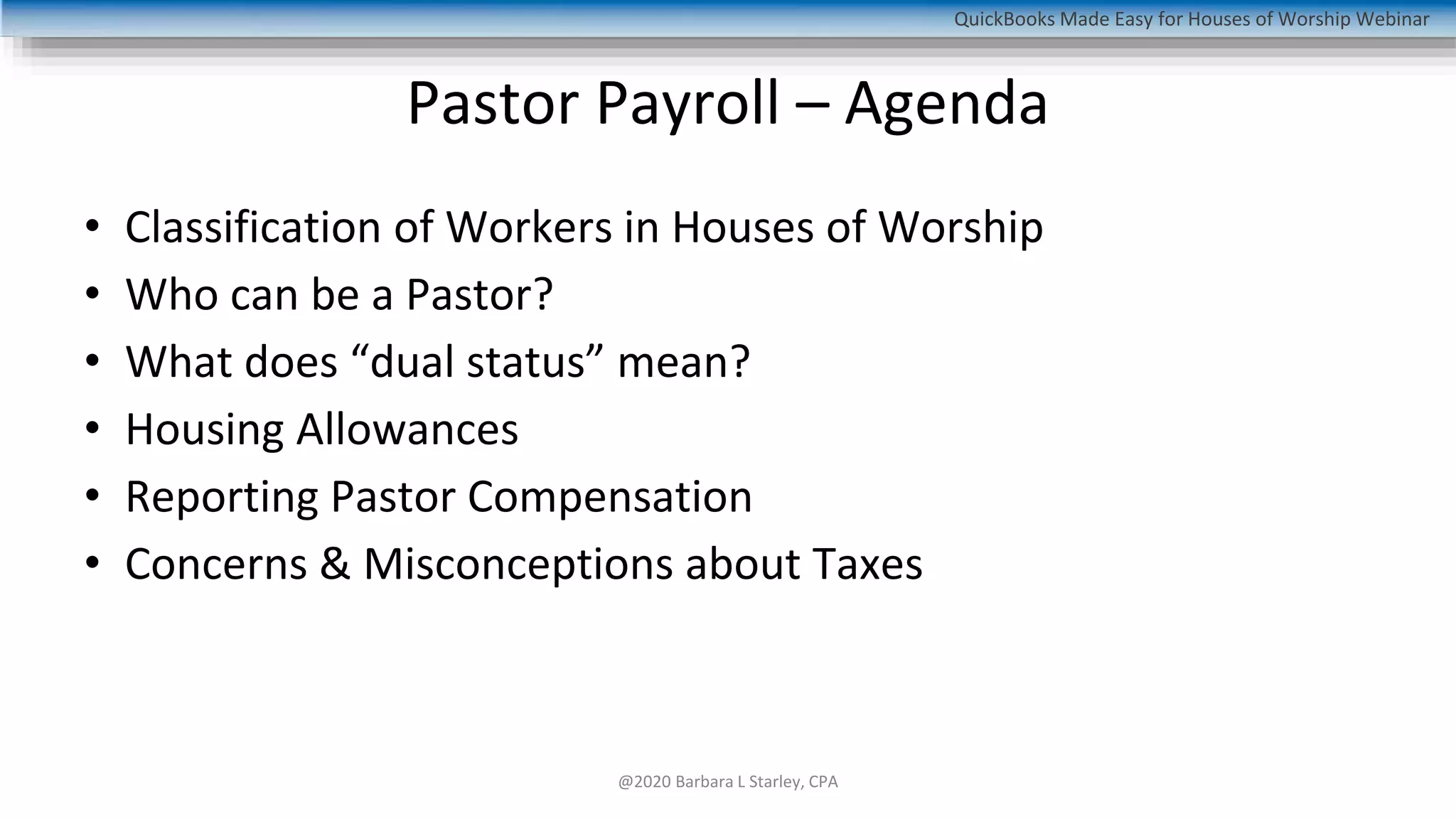 QuickBooks for Houses of Worship: Understanding Pastor Payroll | PPTX