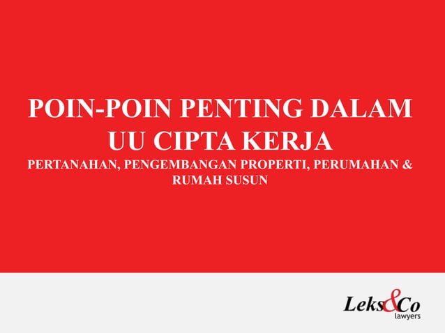 Poin-Poin Penting Dalam UU Cipta Kerja | PPTX