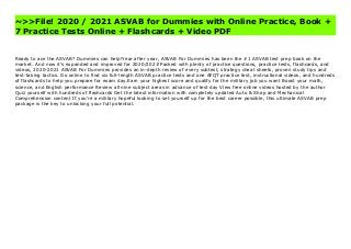 ~>>File! 2020 / 2021 ASVAB for Dummies with Online Practice, Book + 7 ...