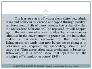 FLCT - Chapter 1 - Learner-Centered Theories of Learning | PPTX