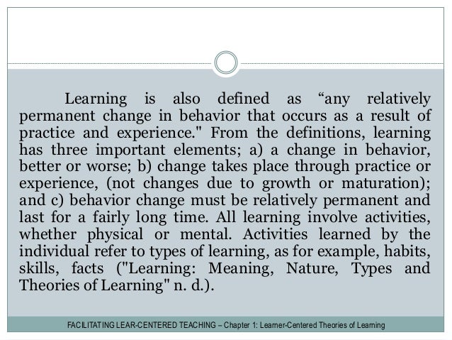 FLCT - Chapter 1 - Learner-Centered Theories of Learning | PPTX