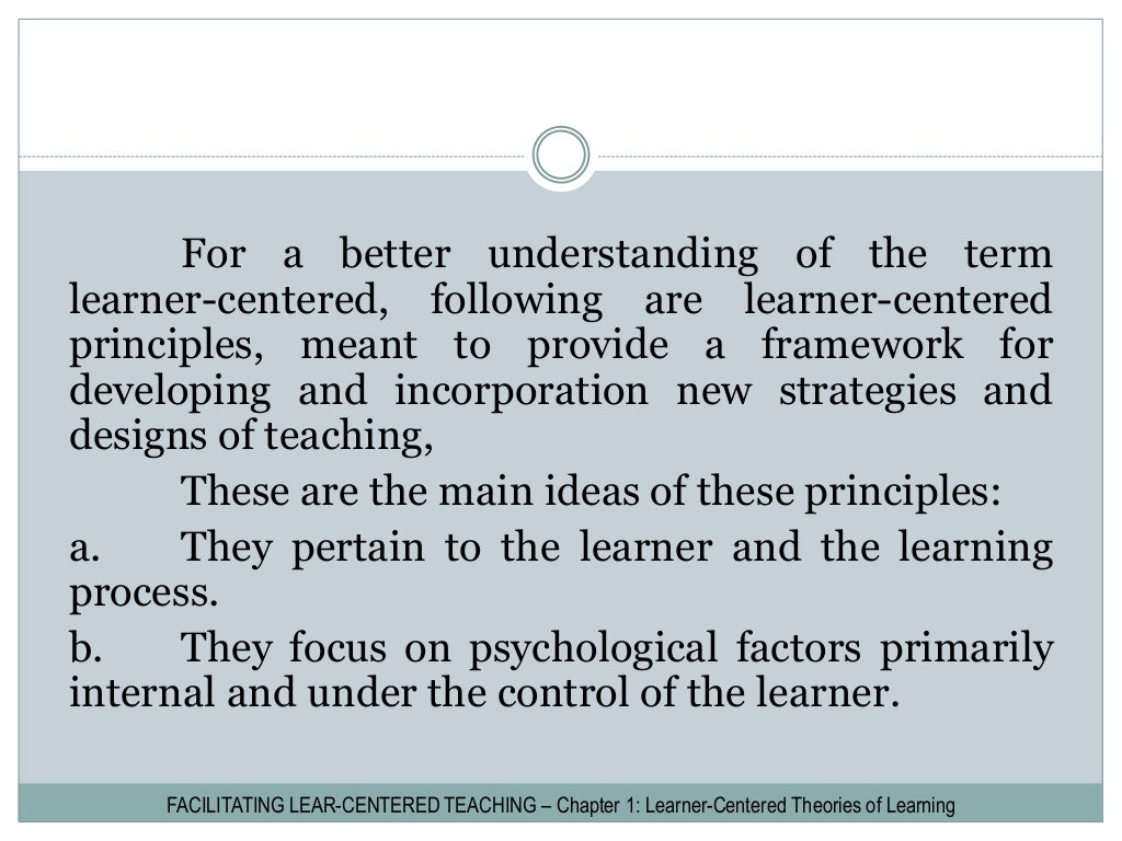FLCT - Chapter 1 - Learner-Centered Theories of Learning | PPTX