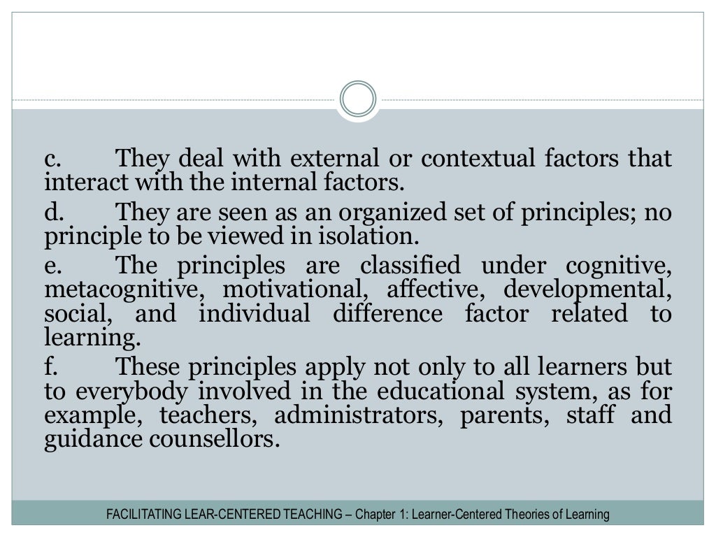 FLCT - Chapter 1 - Learner-Centered Theories of Learning | PPTX