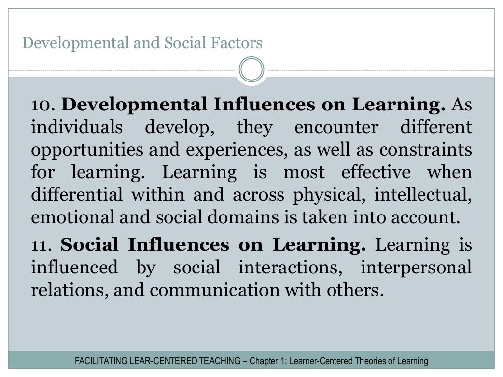 FLCT - Chapter 1 - Learner-Centered Theories of Learning | PPTX