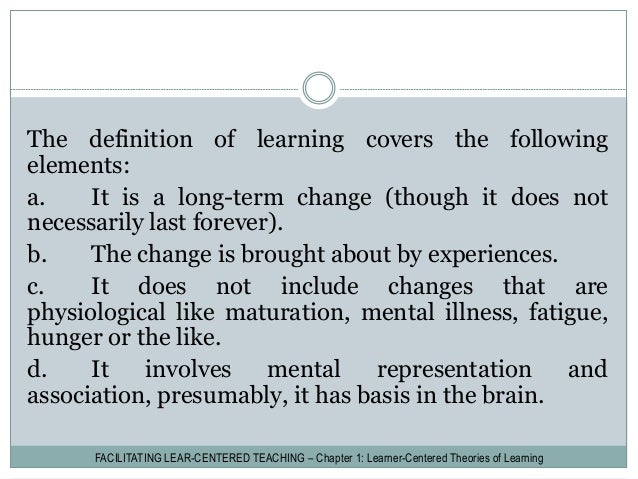FLCT - Chapter 1 - Learner-Centered Theories of Learning | PPTX