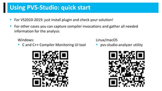 PVS-Studio features overview (2020) | PPTX