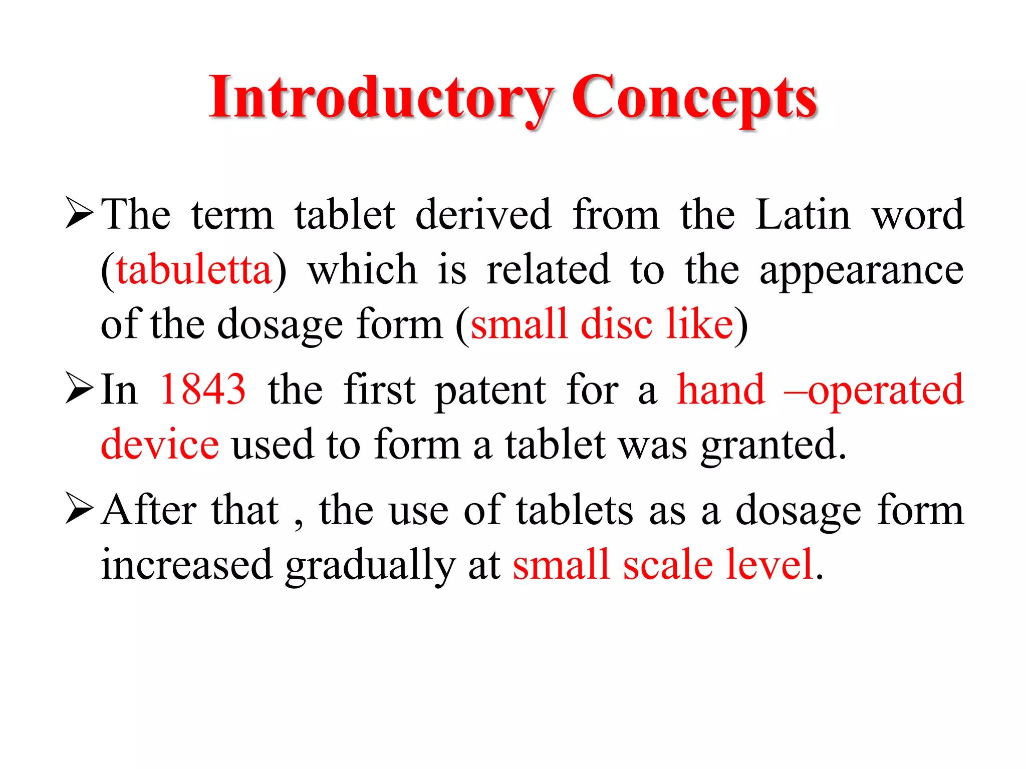 Oral Solid Dosage Forms(Tablets) | PPTX