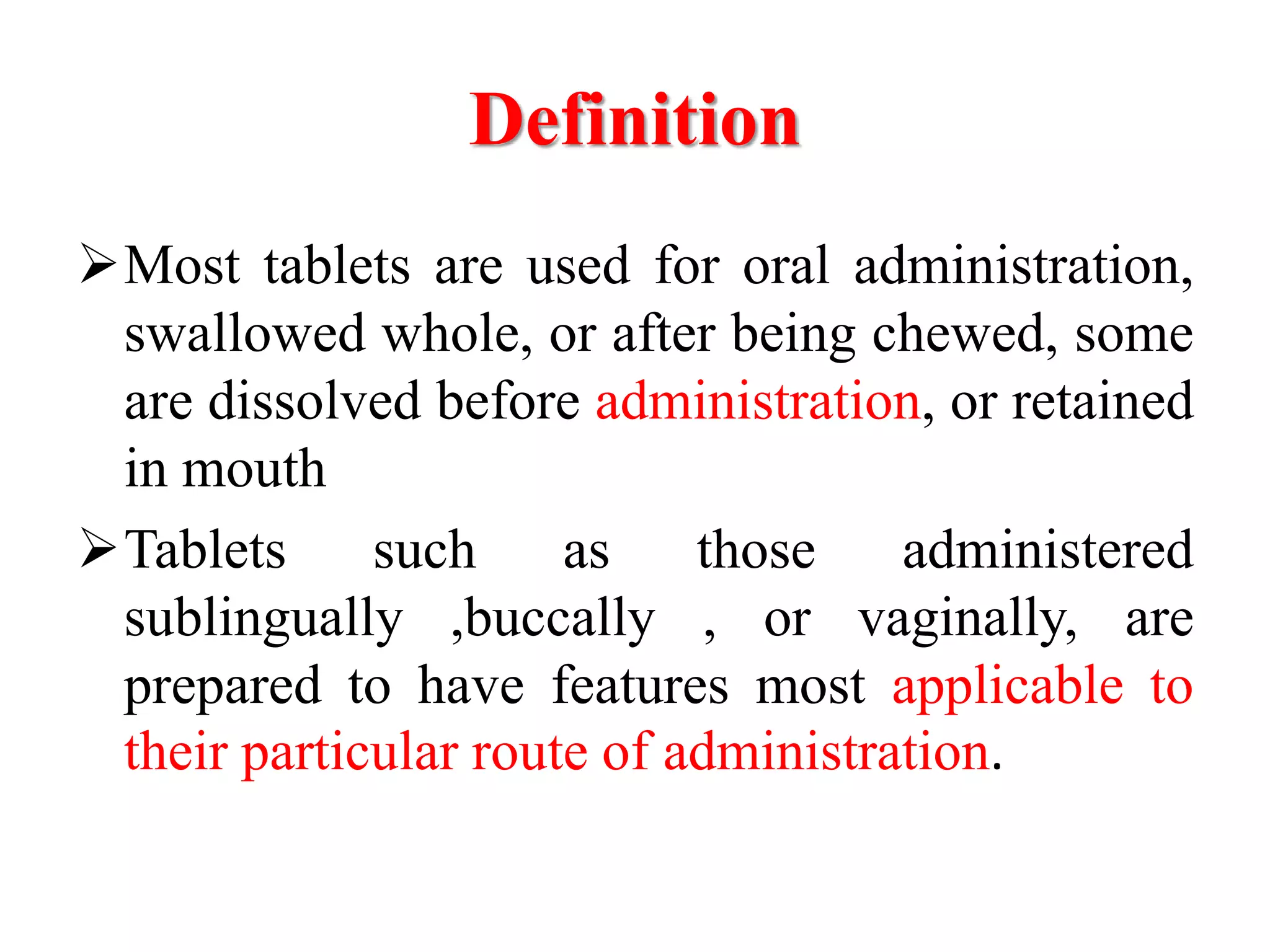 Oral Solid Dosage Forms(Tablets) | PPTX