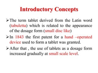 Oral Solid Dosage Forms(Tablets) | PPTX