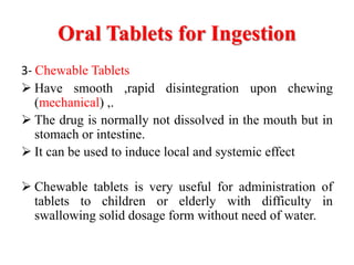 Oral Solid Dosage Forms(Tablets) | PPTX