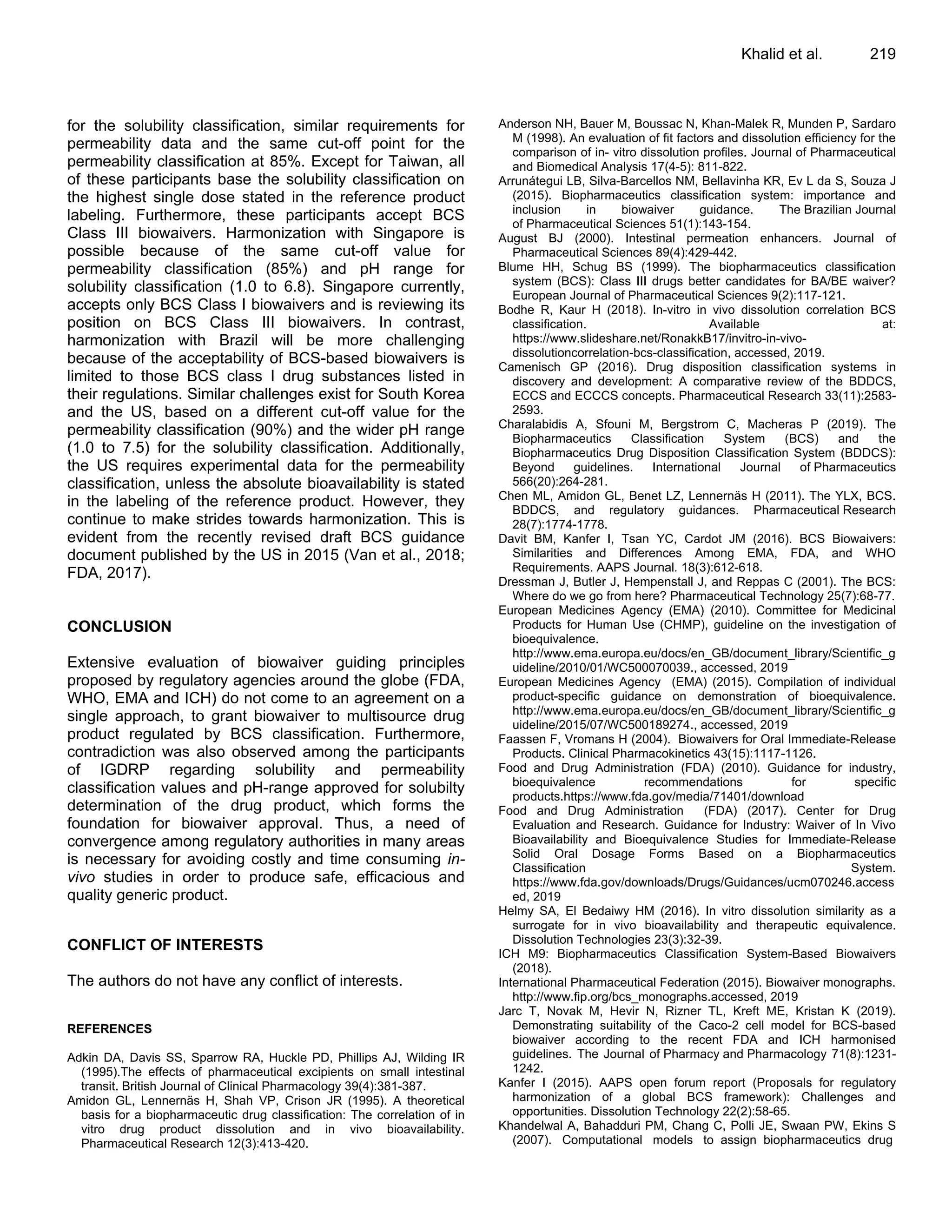 Comparative analysis of biopharmaceutic classification system (BCS ...