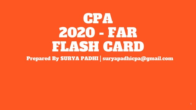 2020 CPA FAR REVIEW NOTES | PPT