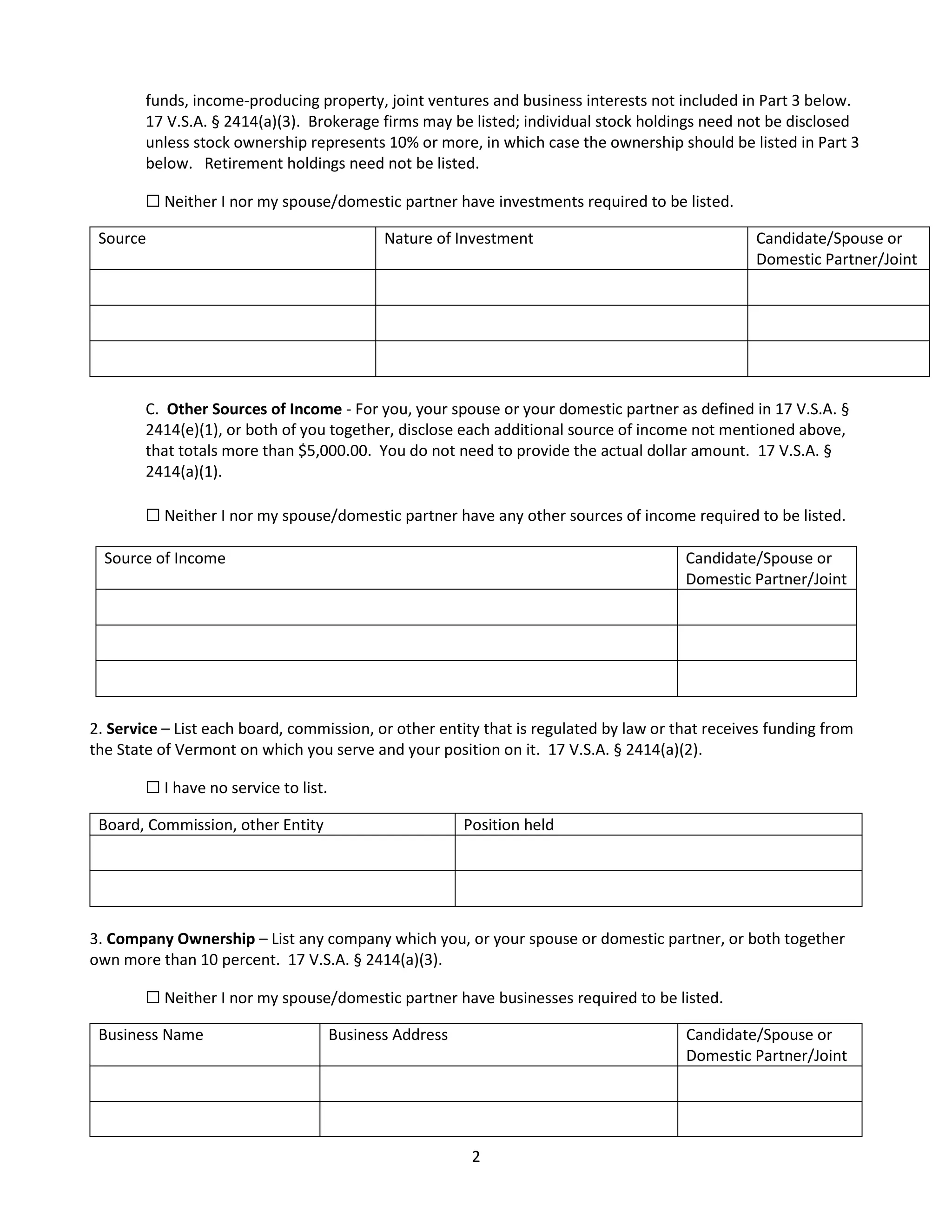 Vermont 2020 Independent Candidate Signature | PDF