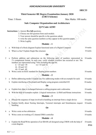 3rd Semester Computer Science and Engineering (ACU) Question papers | PDF