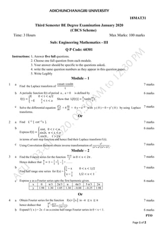 3rd Semester Computer Science and Engineering (ACU) Question papers | PDF