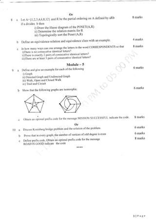 3rd Semester Computer Science and Engineering (ACU) Question papers | PDF