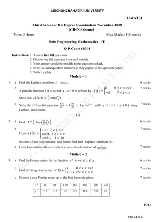 3rd Semester Computer Science and Engineering (ACU) Question papers | PDF | Physics | Science