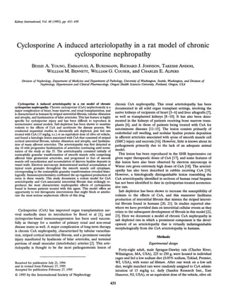 Cyclosporine A Induced Arteriolopathy in a Rat Model of Chronic ...