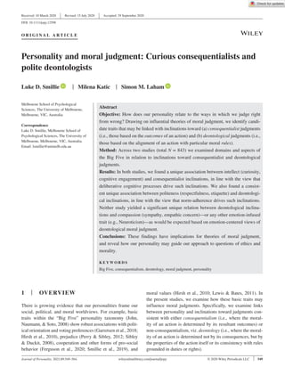 2020 - Smillie - Personality and moral judgement.pdf
