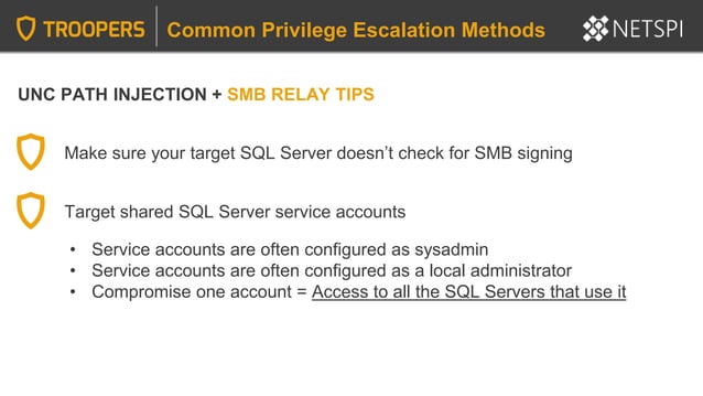 TROOPERS 20 - SQL Server Hacking Tips for Active Directory Environments | PDF