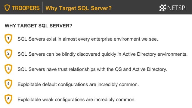 TROOPERS 20 - SQL Server Hacking Tips for Active Directory Environments | PDF