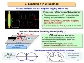 Use of RSS and NMR for exploration in oil and gas industry but also for ...