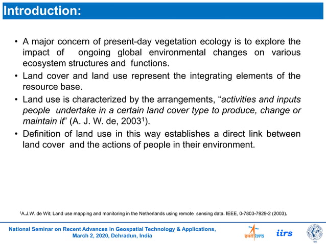 land Use Land Cover and vegetation dynamics_presentation | PPTX