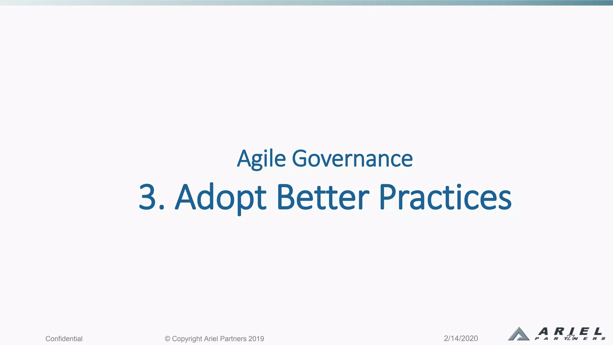 20200205 DHS Agile Center of Excellence Agile Governance Ariel Partners ...
