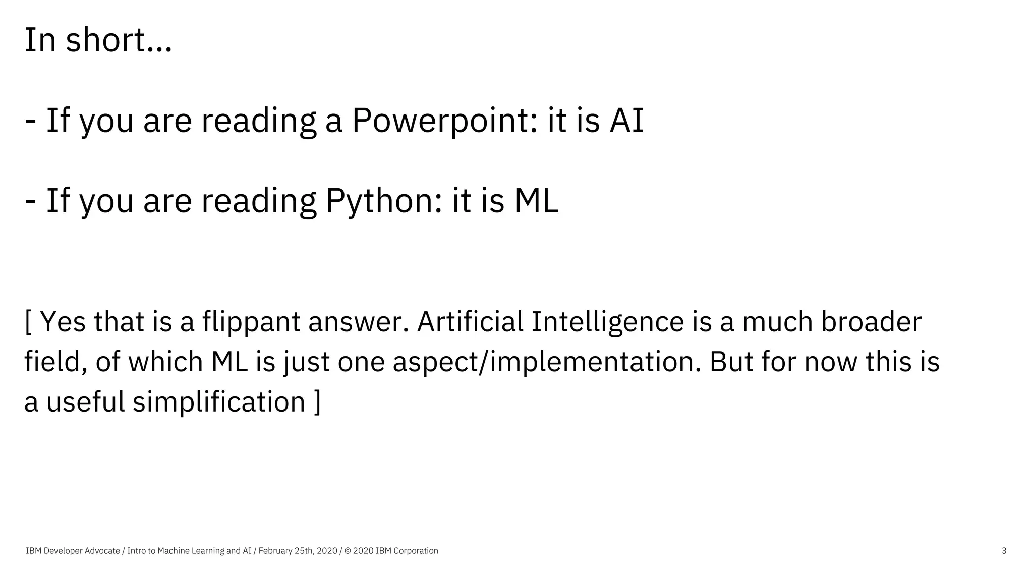 Intro to Machine Learning and AI | PPT | Free Download