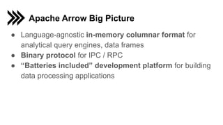 Apache Arrow: Present and Future @ ScaledML 2020 | PPT