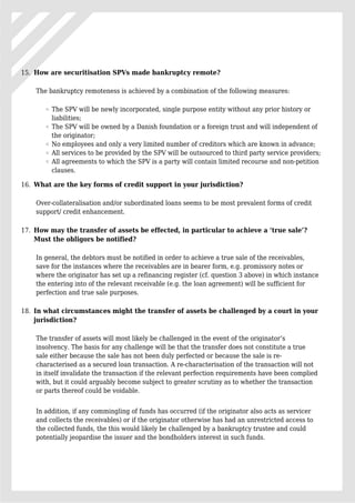 Securitisation law in Denmark | PDF | Home Financing | Personal Debt