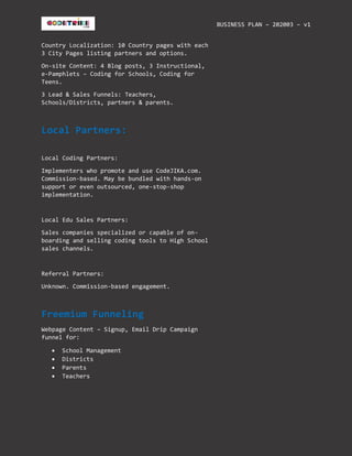 My 1-Day Coding EdTech Business Plan - Feedback Welcome | PDF