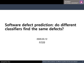 Software defect prediction: do different classifiers find the same defects? | PPT