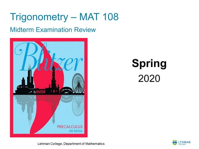 MAT-108 Trigonometry Midterm Review | PPT