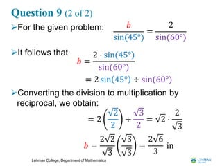 MAT-108 Trigonometry Midterm Review | PPTX