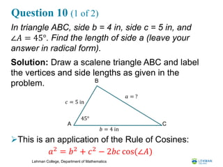 MAT-108 Trigonometry Midterm Review | PPTX