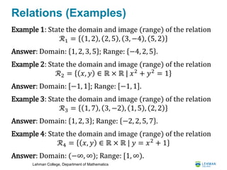 MAT-314 Relations and Functions | PPT